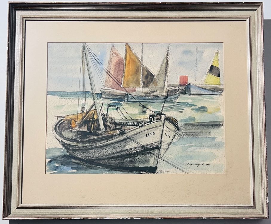 Antike Boot-Ansichts Eichenberger Aquarell (Gebraucht) in Root für CHF 10 – mit Lieferung auf ...