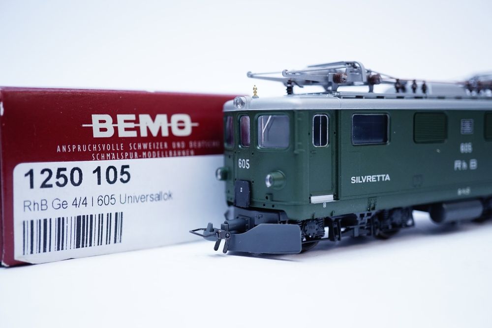 4∑ Bemo 1250 105 RhB E-Lok Ge 4/4 I 605 Silvretta (Gebraucht) in ...