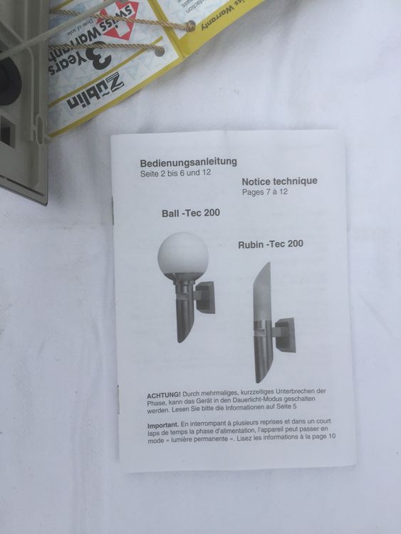Aussenleuchte von Züblin Rubin - Tec 200 IP 44 (Neu (gemäss Beschreibung)) in Winterthur für CHF ...