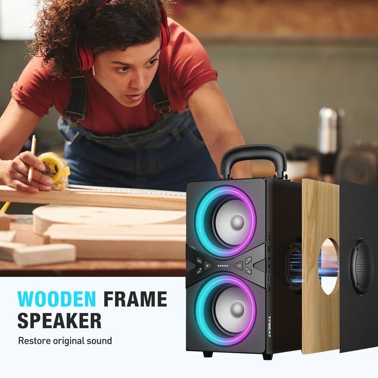 Leistungsstarke 80W Bluetooth Box mit Bass Boost & LED-Show (Neu und ...