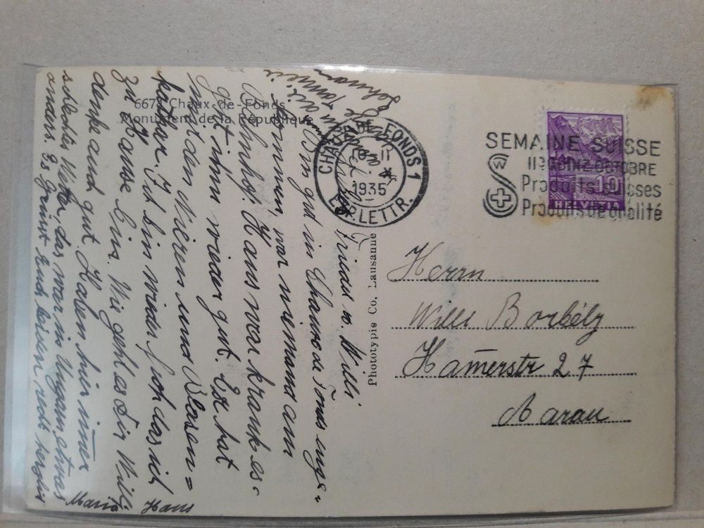 LA CHAUX-DE-FONDS - Monument de La République - 1935 (Gebraucht) in Delémont für CHF 2.6 – mit ...