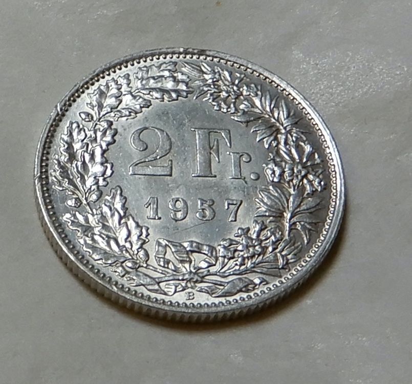 Silber Münze, 1957 , 2 Franken | Kaufen auf Ricardo