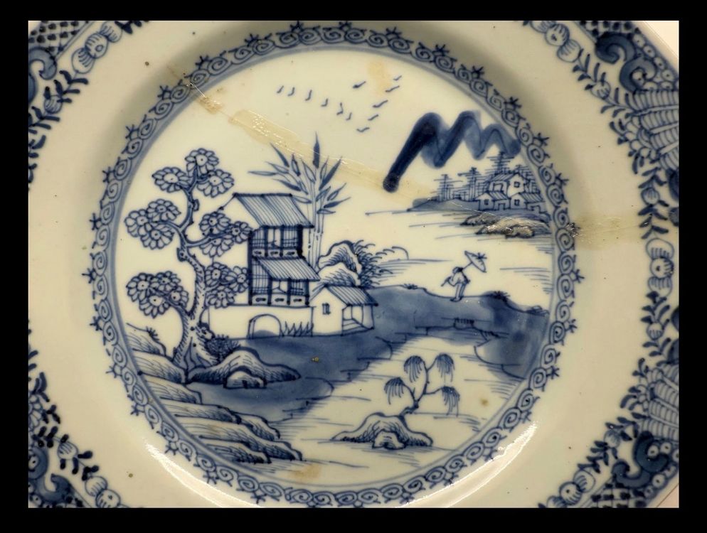 Alter Achteckiger Porzellanteller, Blau-Weiss (Gebraucht) in Basel für ...