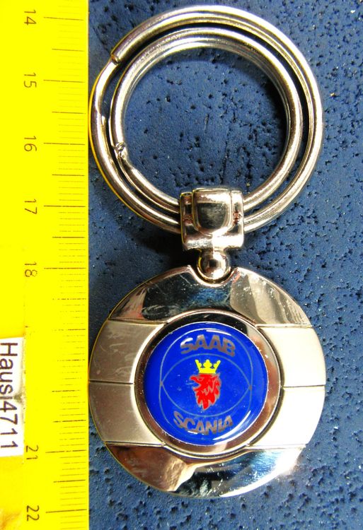 SAAB SCANIA AUTO LKW LOGO SCHLÜSSELANHÄNGER METALIC 50gr 8cm (Gebraucht ...