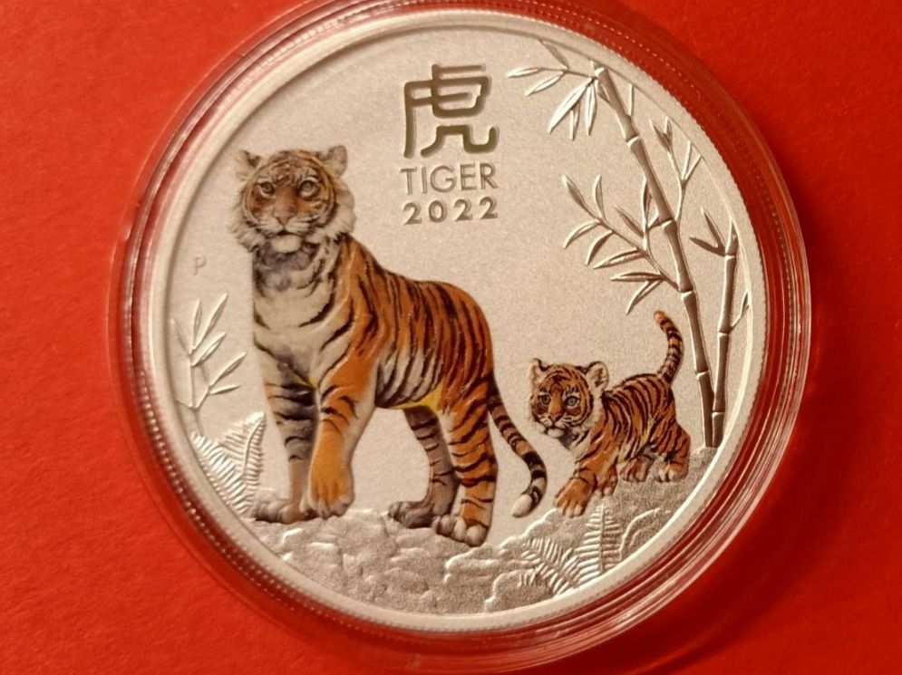 1 OZ UNZE LUNAR 3 III YEAR OF THE TIGER 2022 COLOUR SILBER | Kaufen auf Ricardo