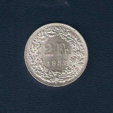 CH 2 Fr. 1957 Silber NEU | Kaufen auf Ricardo