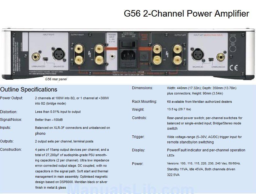 Meridian G56 - 2 Channel Amplifier (Gebraucht) in Zürich für CHF 670 ...