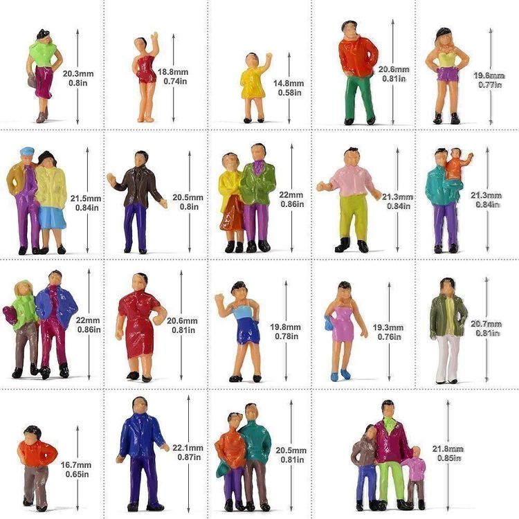 100 FIGUREN FÜR MODELLBAU - MODELL EISENBAHN H0 (Neu und ...