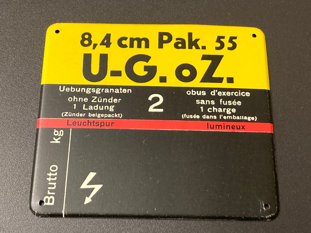 MUN Schild: 8,4cm PAK 55 - UG o Z -Centurion Schweizer Armee (Gebraucht ...