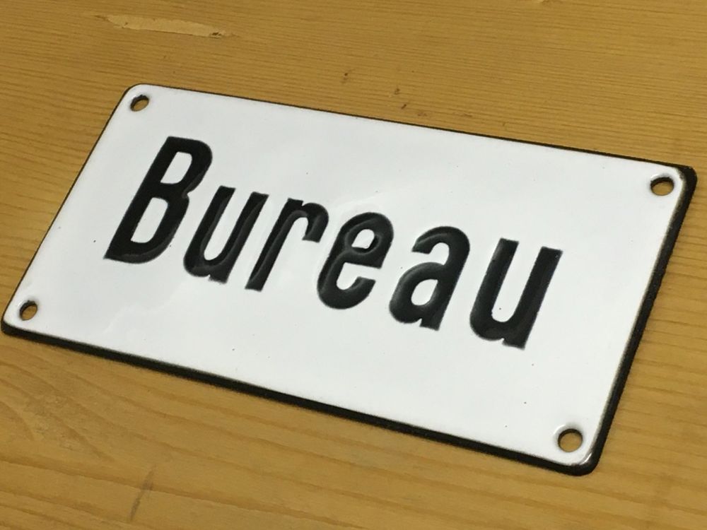originales, antikes Emailschild : Bureau, Büro (Gebraucht) in ...