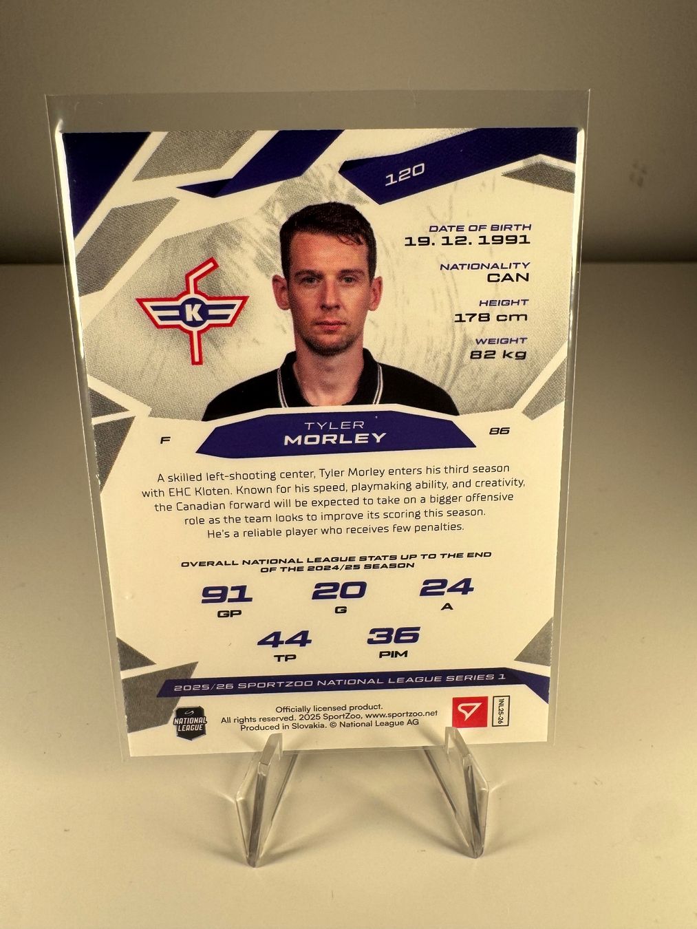 120 Tyler Morley EHC Kloten SportZoo 2025/26 (Neu (gemäss Beschreibung ...