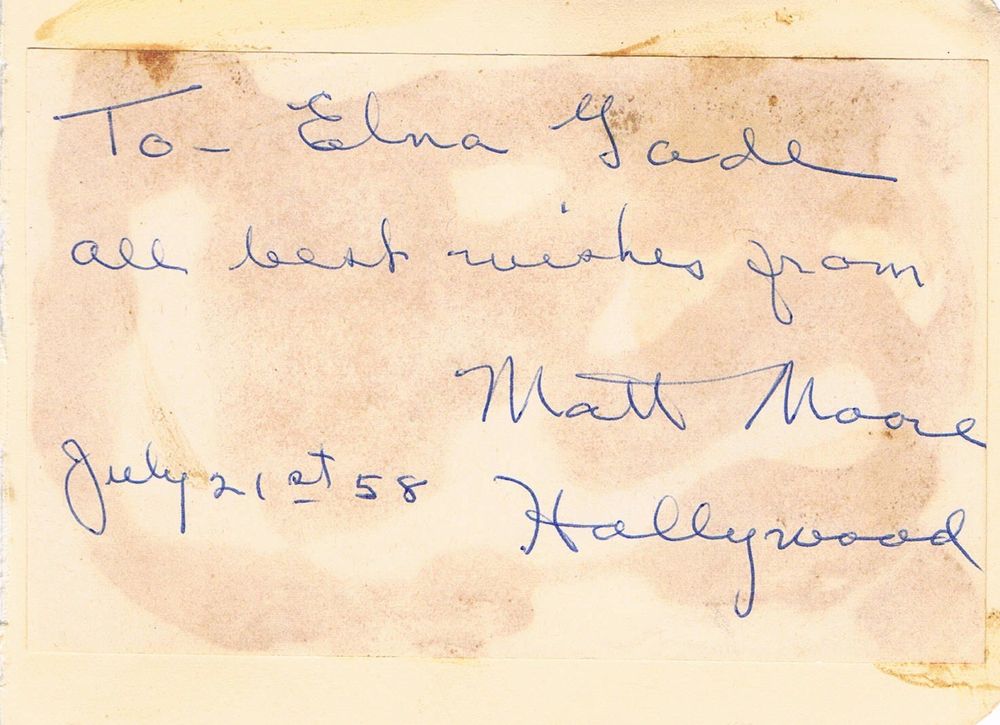 Matt Moore 1888-1960 Autogramm signiert Karte 9x14cm (Gebraucht) in ...