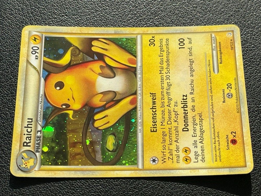 Raichu 10/123 Holo Rare Pokémon Heart Gold & Soul Silver (Neu (gemäss ...