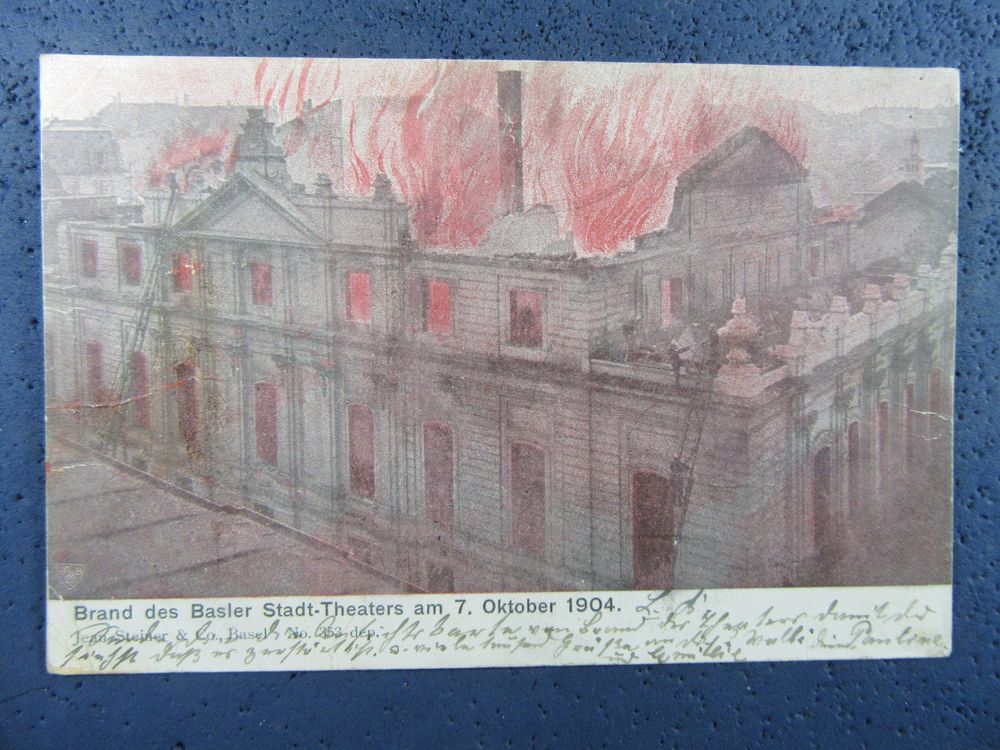 BASEL 7.OKT.1904 BRAND DES BASLER STADT-THEATERS BESTOSSEN | Kaufen auf ...