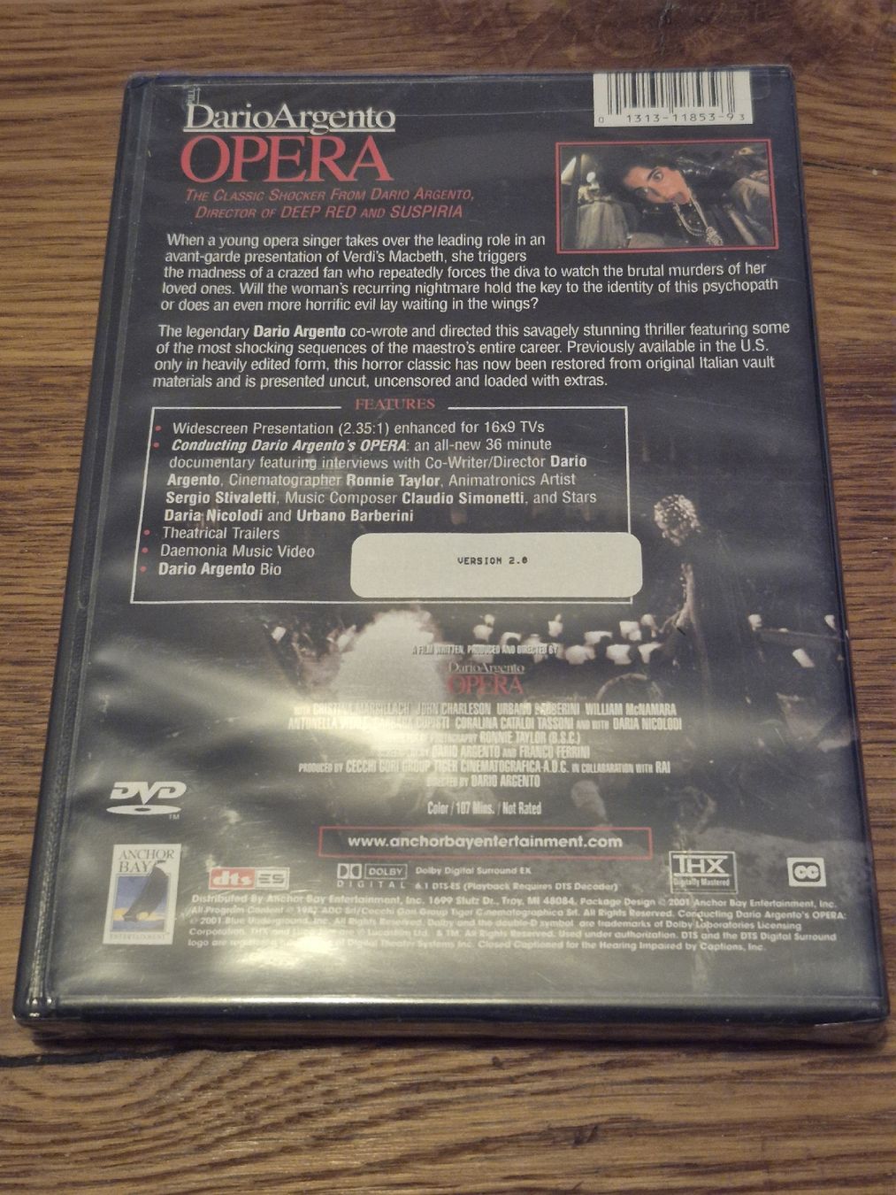 Dario Argento - OPERA (DVD) NEU und OVP - USA Version (Neu und ...
