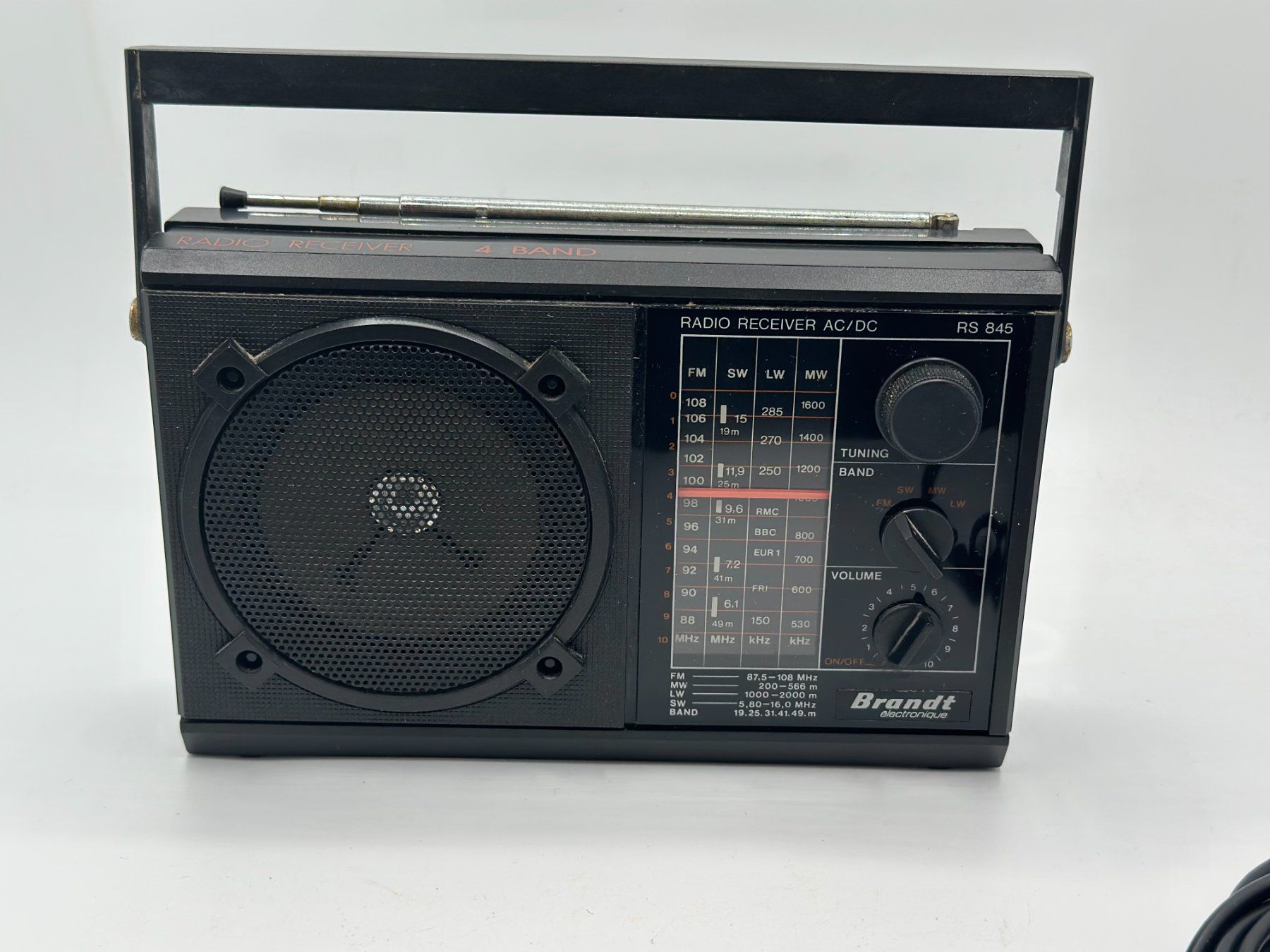 RADIO Vintage of 1980! Brandt RS 845 +Test OK! FM/Transistor (D ...