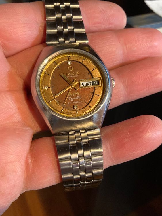 Qmax crystal vintage uhr der 70er Automatic 36 mm | Kaufen auf Ricardo