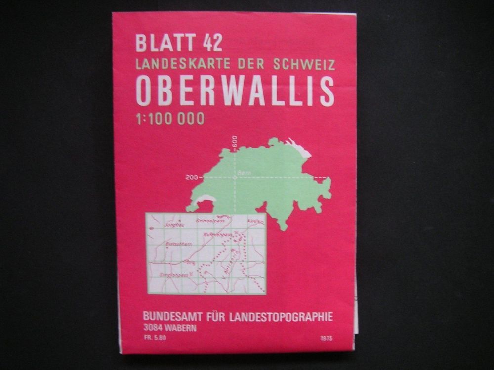 Karte: Oberwallis 1:100`000 (1975) (Gebraucht) in Bottighofen für CHF 1 ...