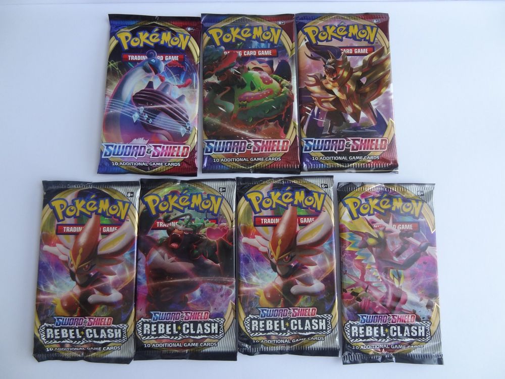 Pokémon Sword & Shield + Rebel Clash Booster Packs NEU (Neu und ...