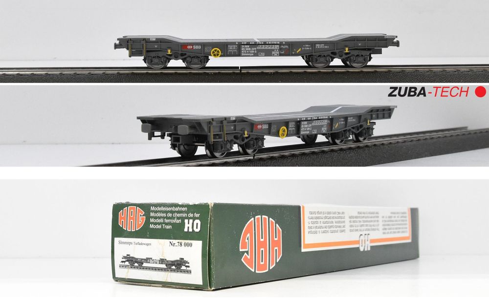 HAG 78 000 Tiefladewagen Slmmnps SBB H0 WS mit OVP (Gebraucht) in St ...