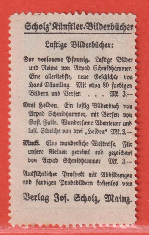 Vignette Scholz: siehe Rückseite! | Kaufen auf Ricardo