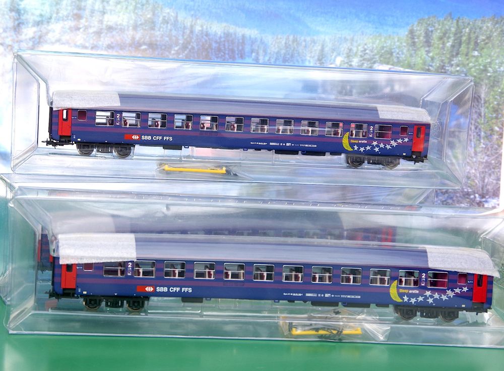 Liliput H0 L350004 Set mit 3 Wagen «Sleeperette» SBB, Ep. V (Neu und originalverpackt) in ...