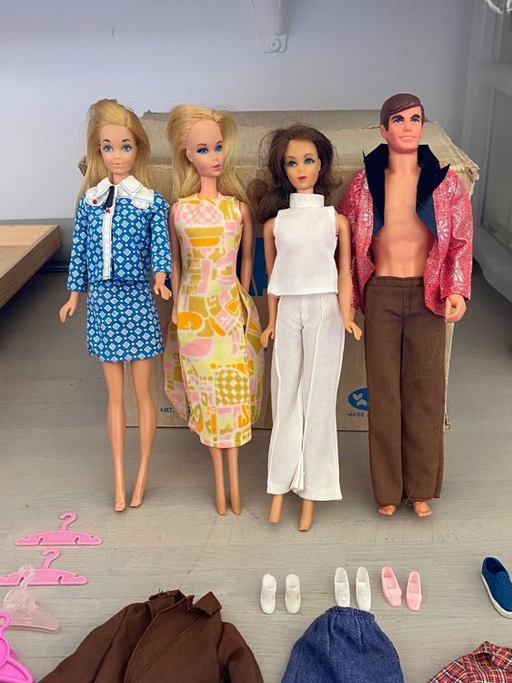 Barbie vintage Mattel 1966, Lot 3 Barbies + Ken + habits 60s (Gebraucht ...