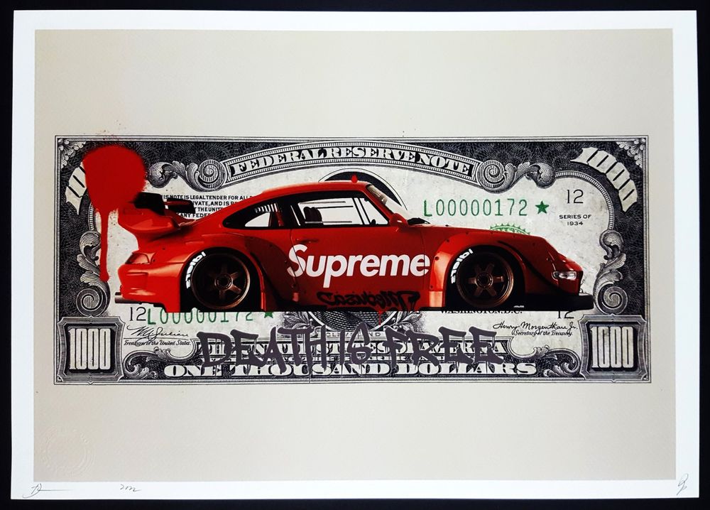 Death NYC Graffiti Pop Art Druck Dollar Supreme Porsche 911 | Kaufen ...
