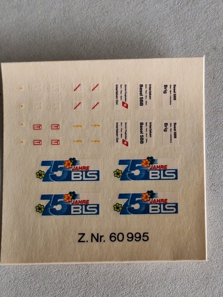 Märklin HO, 4 Autocollants 75 ans du BLS, selon photos (Neu (gemäss ...