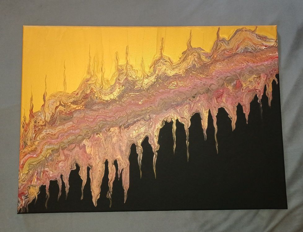 Acryl Pouring Schwarz Gold (Neu (gemäss Beschreibung)) in Montlingen für CHF 10 – nur Abholung ...