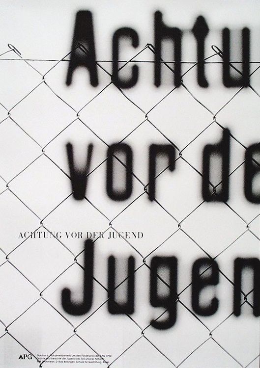 Affiche Ralf Strohmeier, Achtung vor der Jugend, 1992 (Gebraucht) in ...