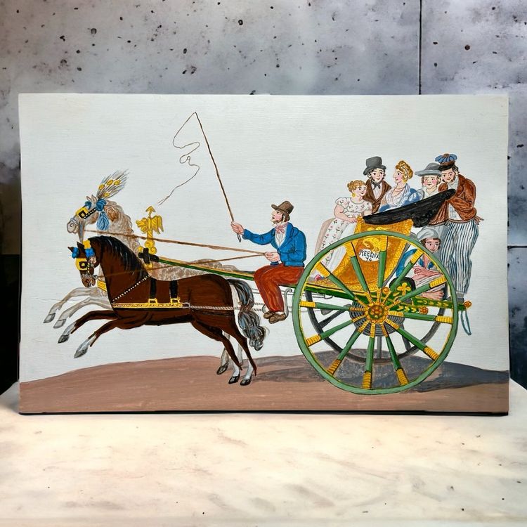 Peinture d'après Michele de Vito "Calesse di Resina" Hermés (D'occasion ...