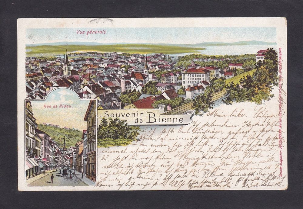 BIEL / BIENNE, Rue de Nidau, Litho, 1903 (Gebraucht) in Wikon für CHF 8 ...