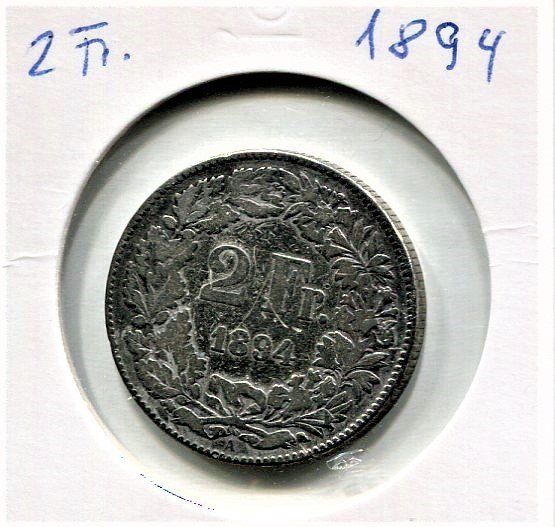 2 Franken Silbermünze 1894 | Kaufen auf Ricardo