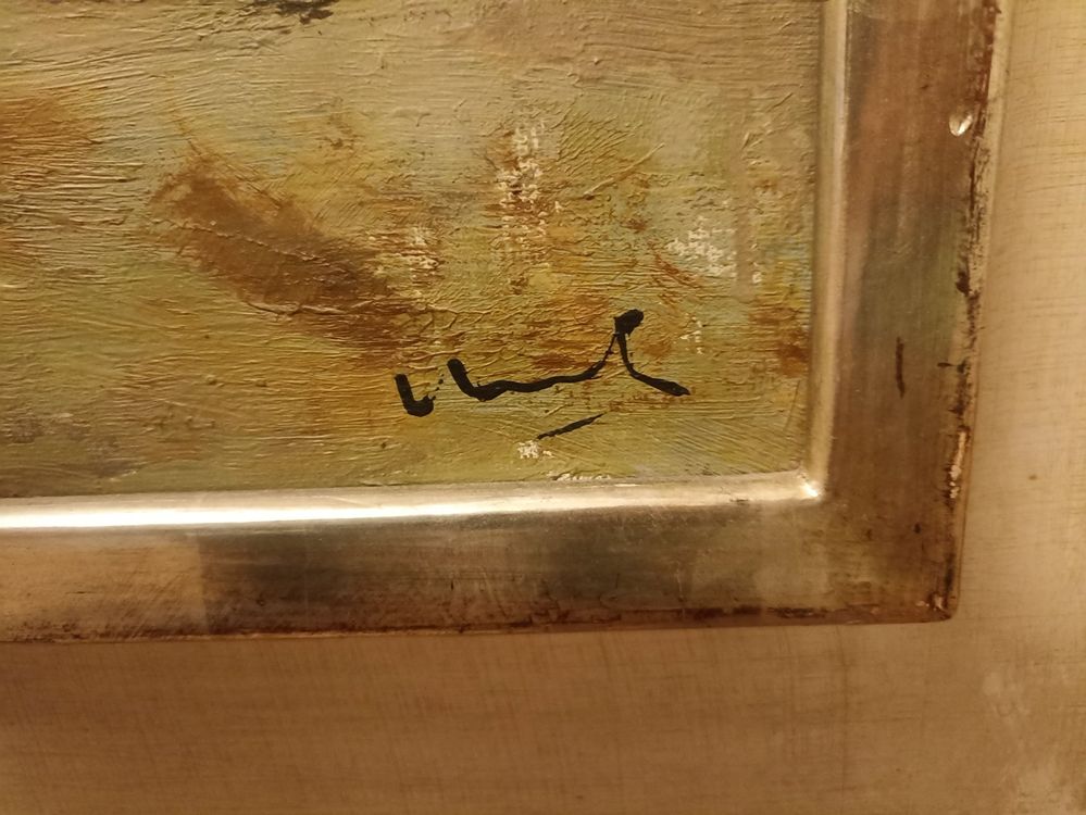 Ölgemälde auf Leinwand - Dorfkirche, signiert, vintage (Gebraucht) in ...