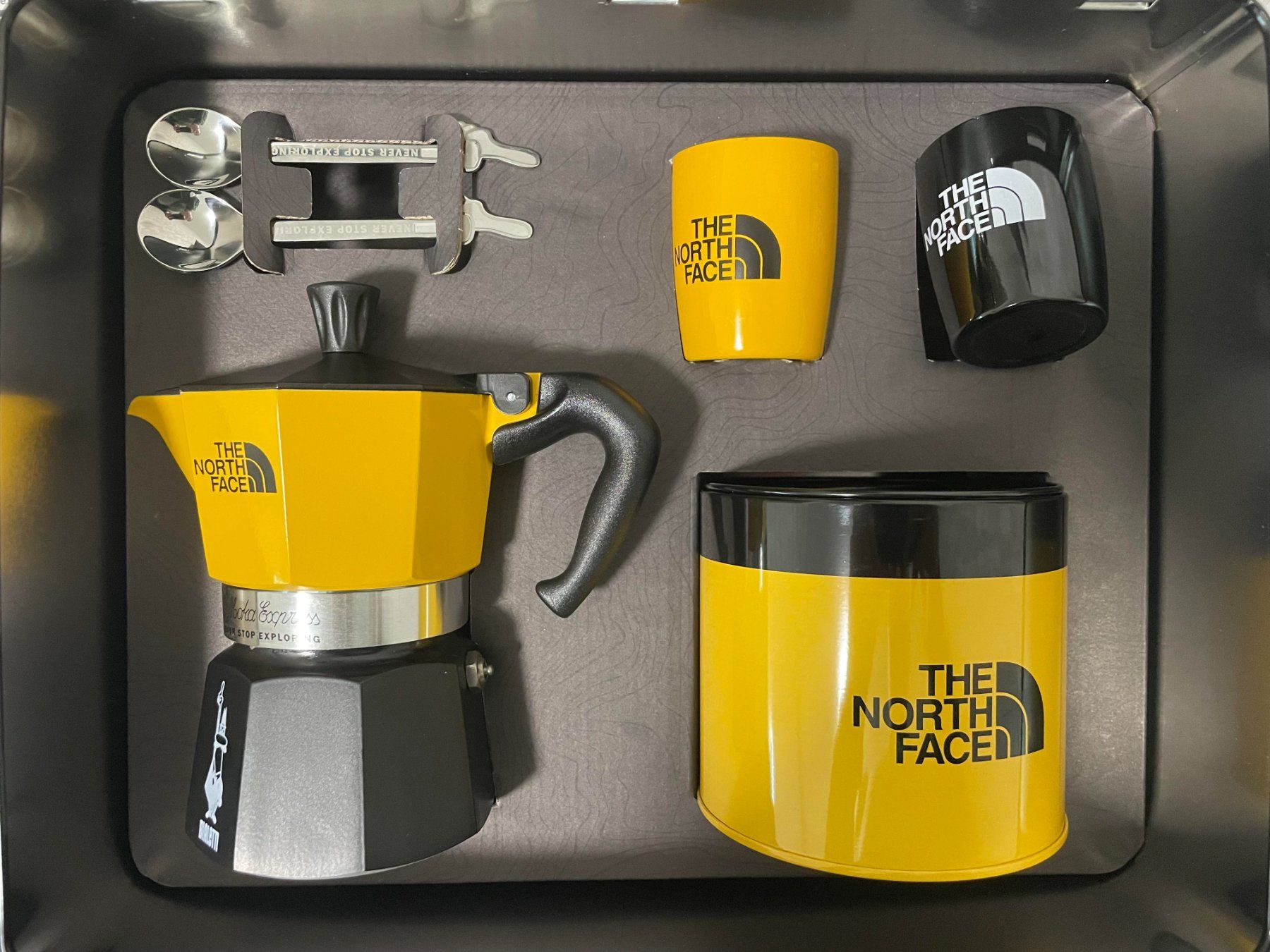 Kit COMPLET Moka Bialetti x The North Face NEUF (Neuf avec emballage d ...
