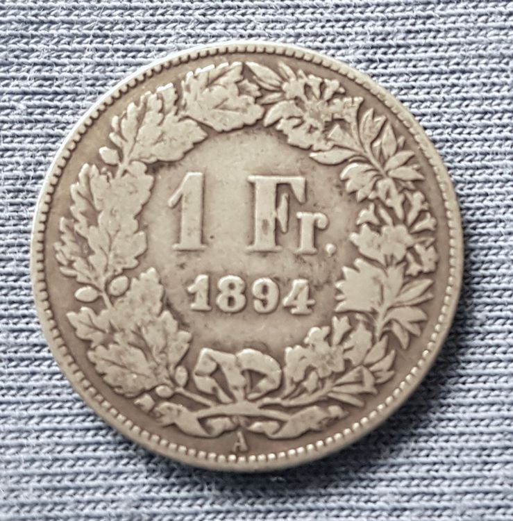 1 Franken 1894 uralte und seltene Silbermünze ab nur 1 Fr !! (Gebraucht) in Camignolo für CHF 5 ...