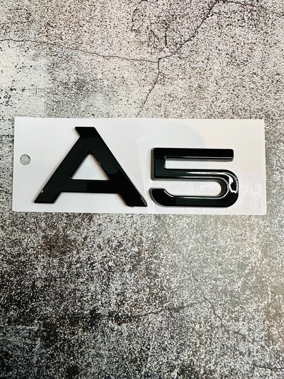 Audi A5 Emblem, Schriftzug, Logo NEU in Schwarz glänzend (Neu und ...