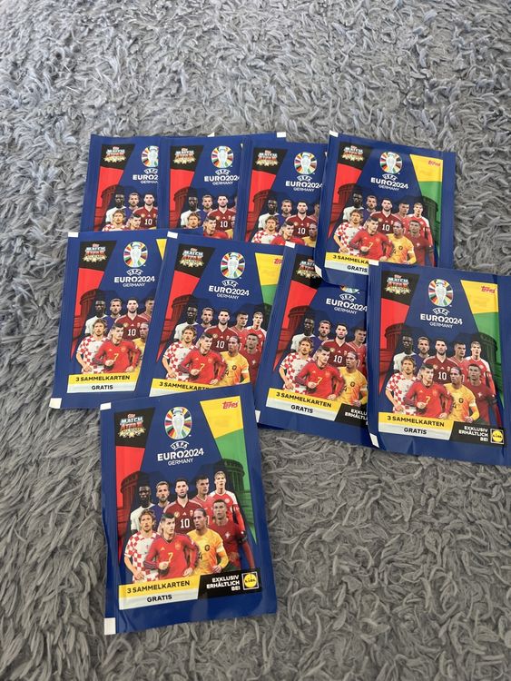 9xUefa Euro2024 Panini Fussball sticker Lidl (Neu und originalverpackt ...