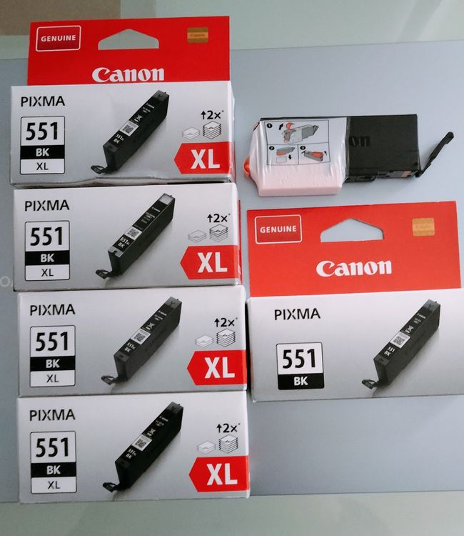 6x Canon pixma 551 (4x pixma 551 XL, 2x 551) (Neu und originalverpackt ...