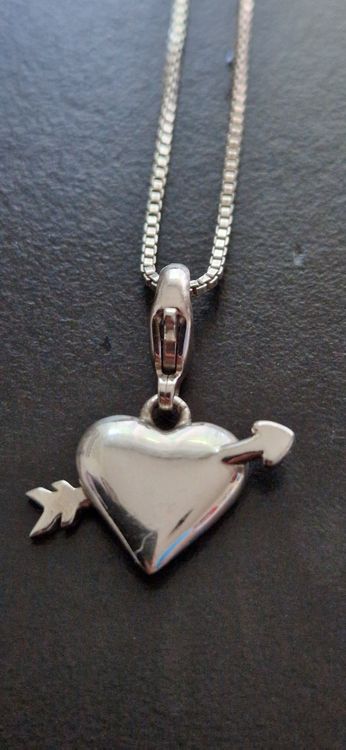 Collier argent 800 pendentif argent 925 coeur flèche chic! (Gebraucht ...