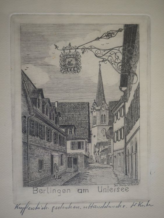 Kuster Werner, Berlingen am Untersee, Kupferstich, Handdruck | Kaufen ...