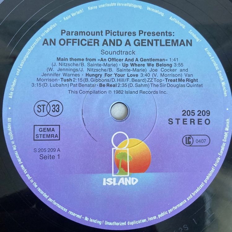 An Officer And A Gentleman (Original Soundtrack) LP *1982* (Neu (gemäss Beschreibung)) in ...