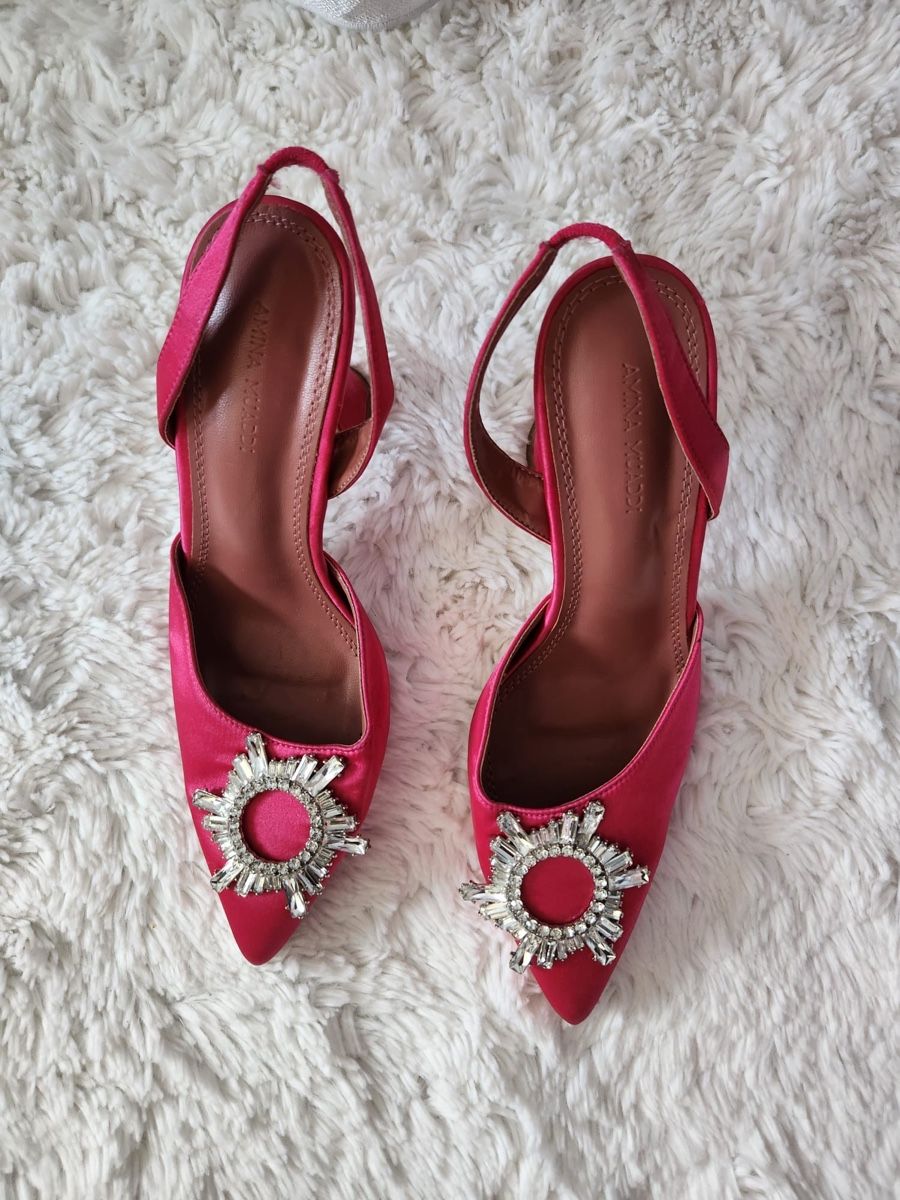Amina Muaddi Sling Pumps, Gr. 38, Pink, neuwertig! (Gebraucht) in ...