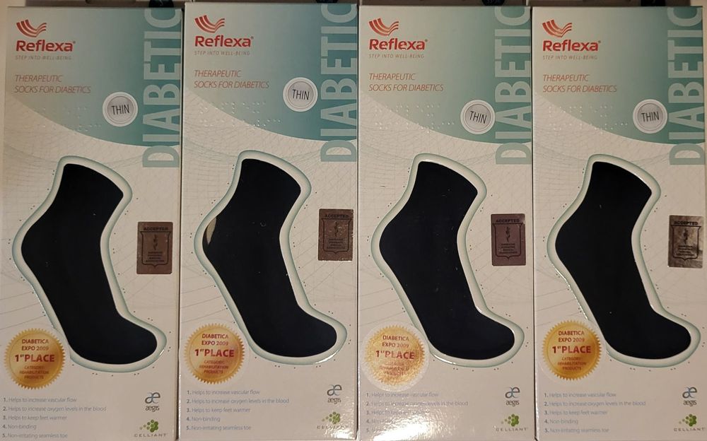 Reflexa Diabetes (Diabetic) Socken thin - Schwarz -Grösse L (Neu und ...