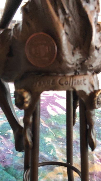 PIERRE COLLINET AKT GRAZIE DAME BRONZEFIGUR AUF BARHOCKER | Acheter sur Ricardo