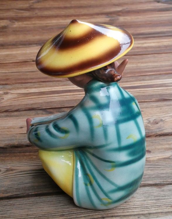 50er Jahre Gmundner Keramikfigur Chinese mit Buch C. Bauer (Gebraucht ...