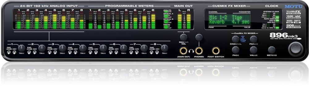 MOTU 896 mk3 Firewire 24 Bit/192 kHz + 2 câbles optique ADAT (Gebraucht ...