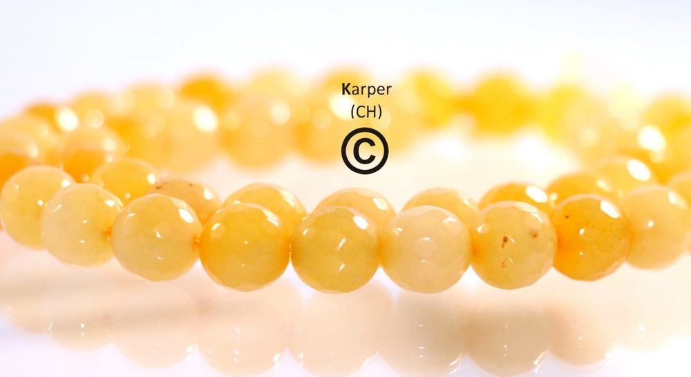 Jade, Gelb / Jaune, Fac.7.5-8 mm, 35-36 cm | Kaufen auf Ricardo