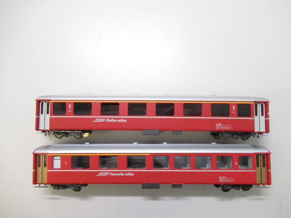 Bemo 3252 157+ 3251 121 Einheitswagen RhB DC GS H0m (Gebraucht) in ...